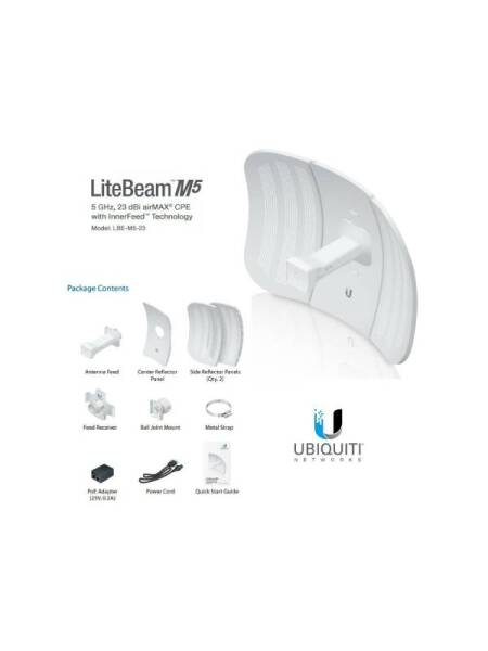 Ubiquiti LiteBeam M23 dpi 5Ghz 802.11n. Client/Wisp. TDMA. 64Mb RAM Poe ...